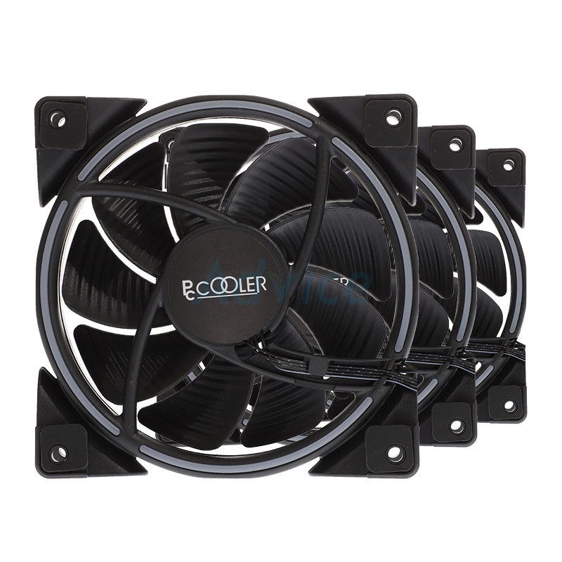 FAN (พัดลมระบายความร้อน) FAN CASE 12cm PcCOOLER CORONA 3-IN-1 FRGB KIT ประกัน 1 ปี - L.U.K ...