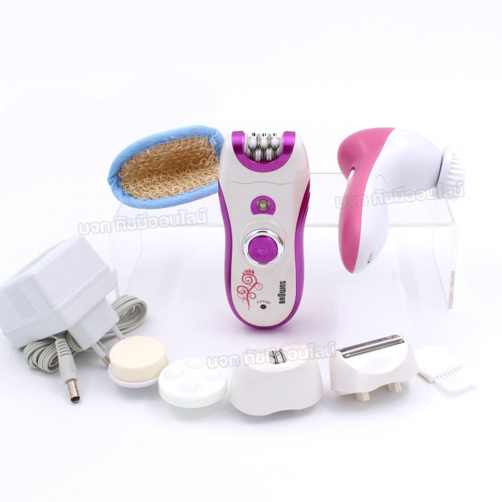 BS-3066 ชุดเครื่องถอนขนไฟฟ้า 6 in 1 โกนถอนขัดหน้า BROWNS BS3066 ที่ถอน ...