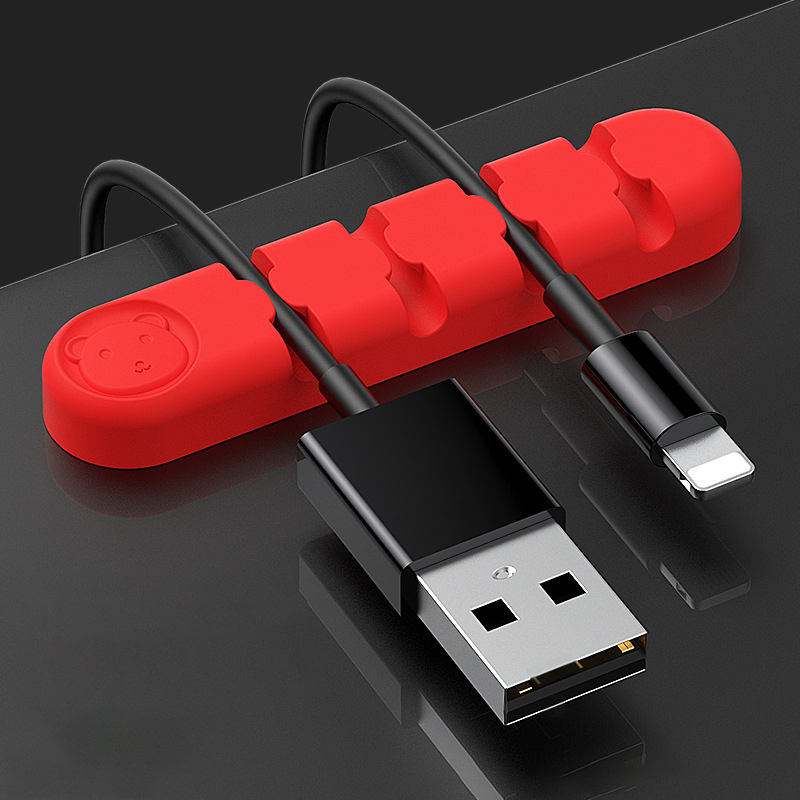 Bear Silicone Desktop Cable Manager Desktop Data Cable Headphone Cable ...