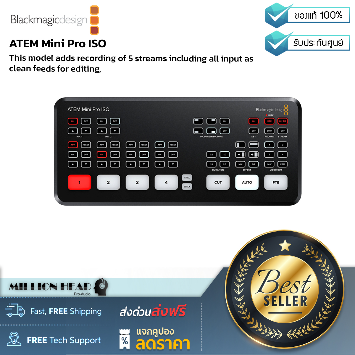 Blackmagic design : ATEM Mini Pro ISO by Millionhead (Switcher พร้อม ...