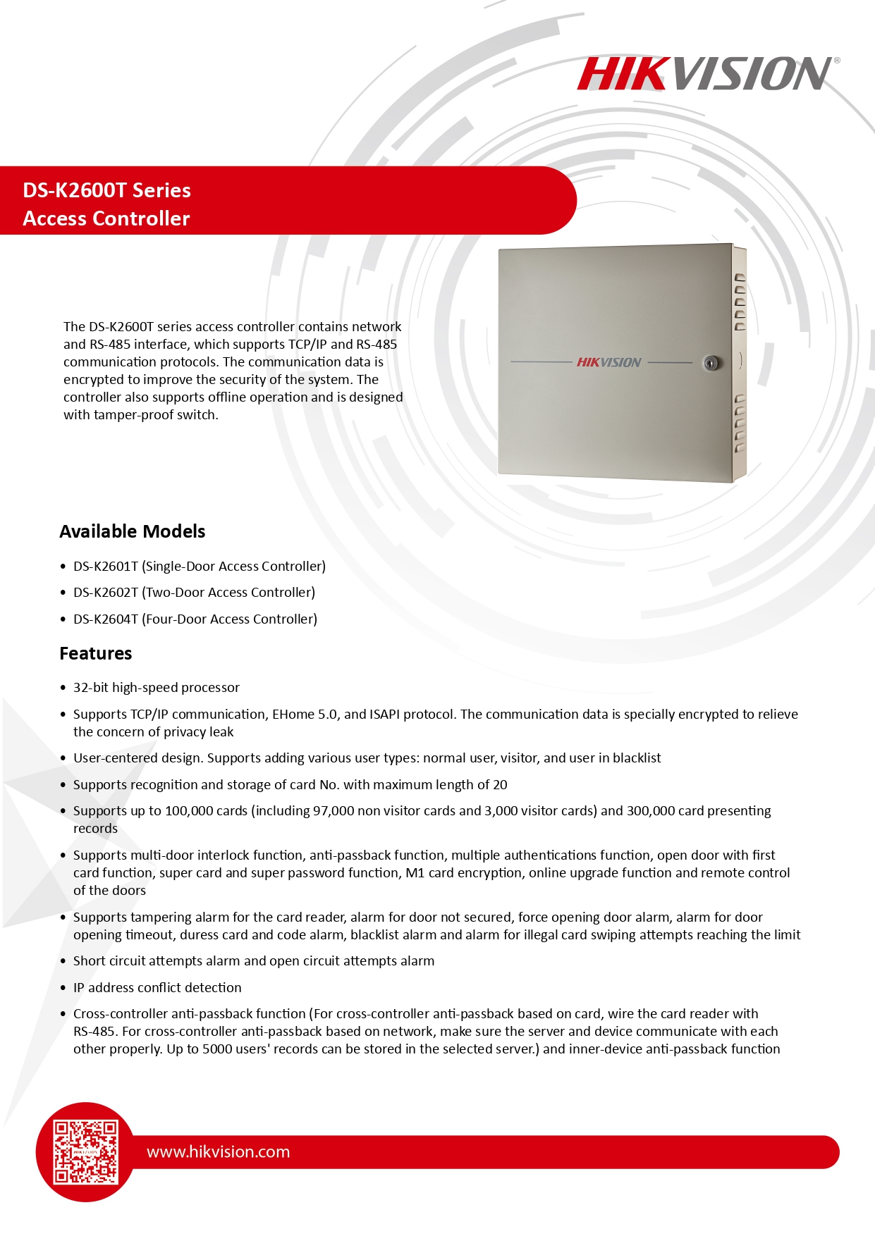 DS-K2604T Hikvision Access Controller By Vnix Group - Vnix Group - ThaiPick