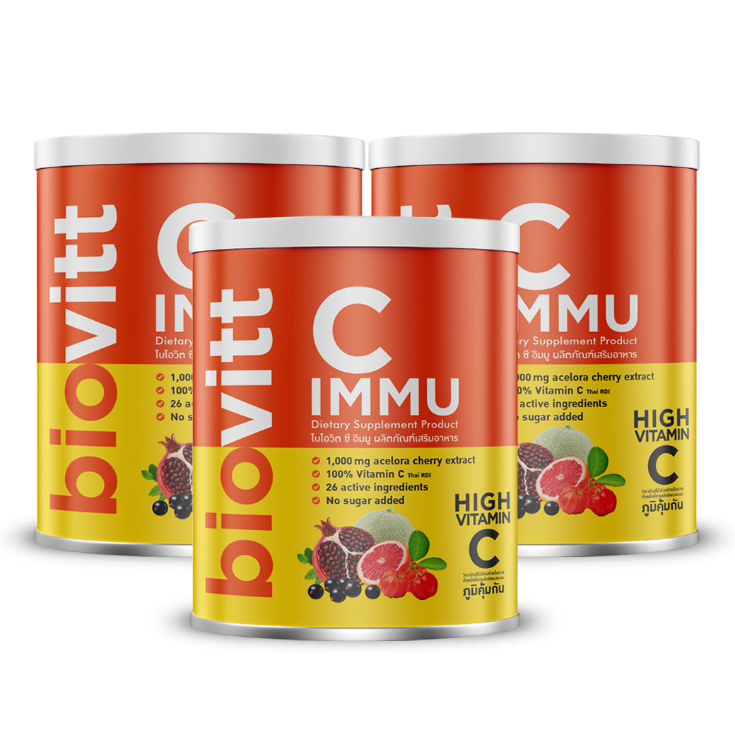 💞Biovitt💞 C IMMU ไบโอวิต วิตามินซี แบบผง ชงดื่ม Vitamin C เข้มข้น หอม ...