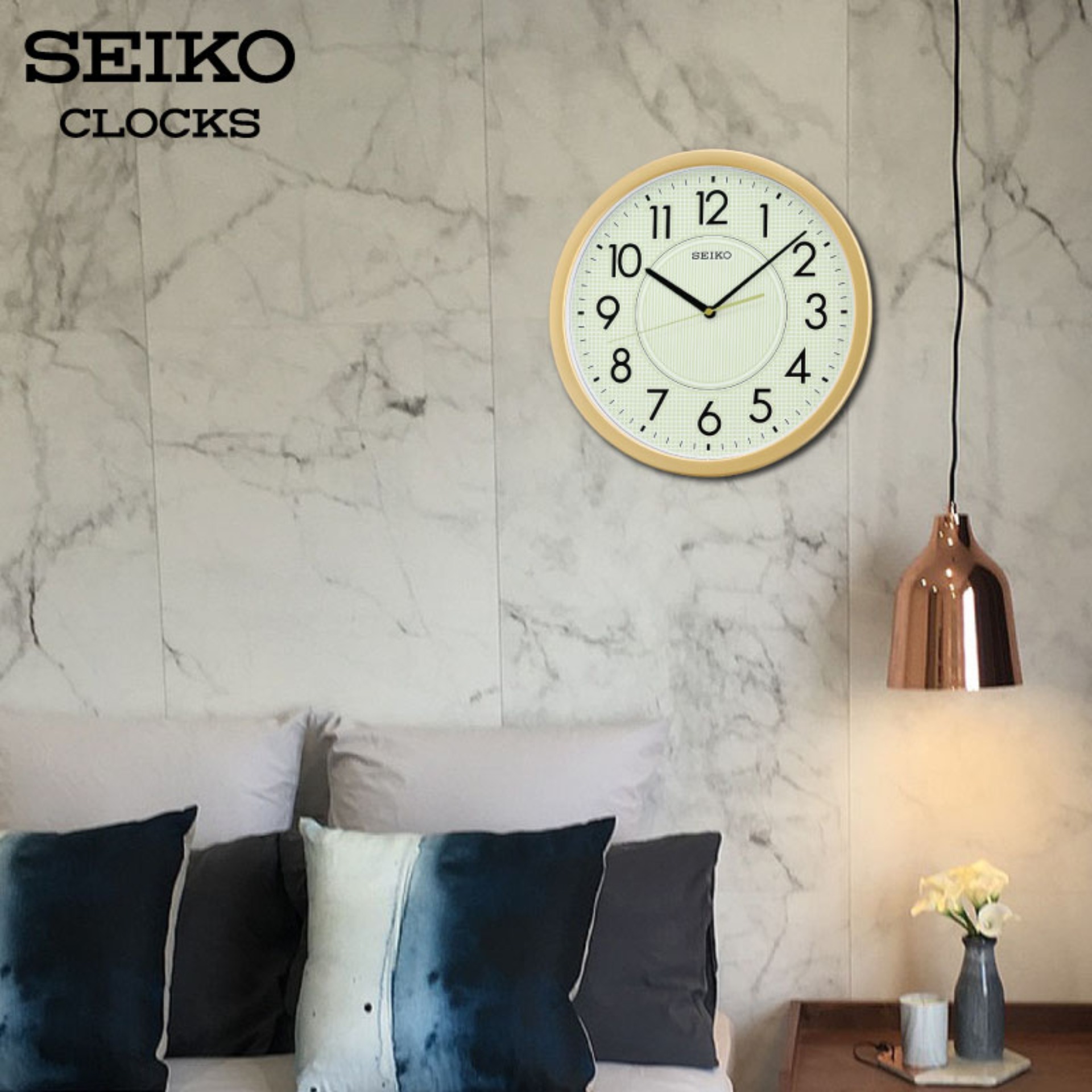นาฬิกาแขวนผนัง ตัวเรือนพลาสติก SEIKO รุ่น QXA629G สีทอง QXA629S สีเงิน ...