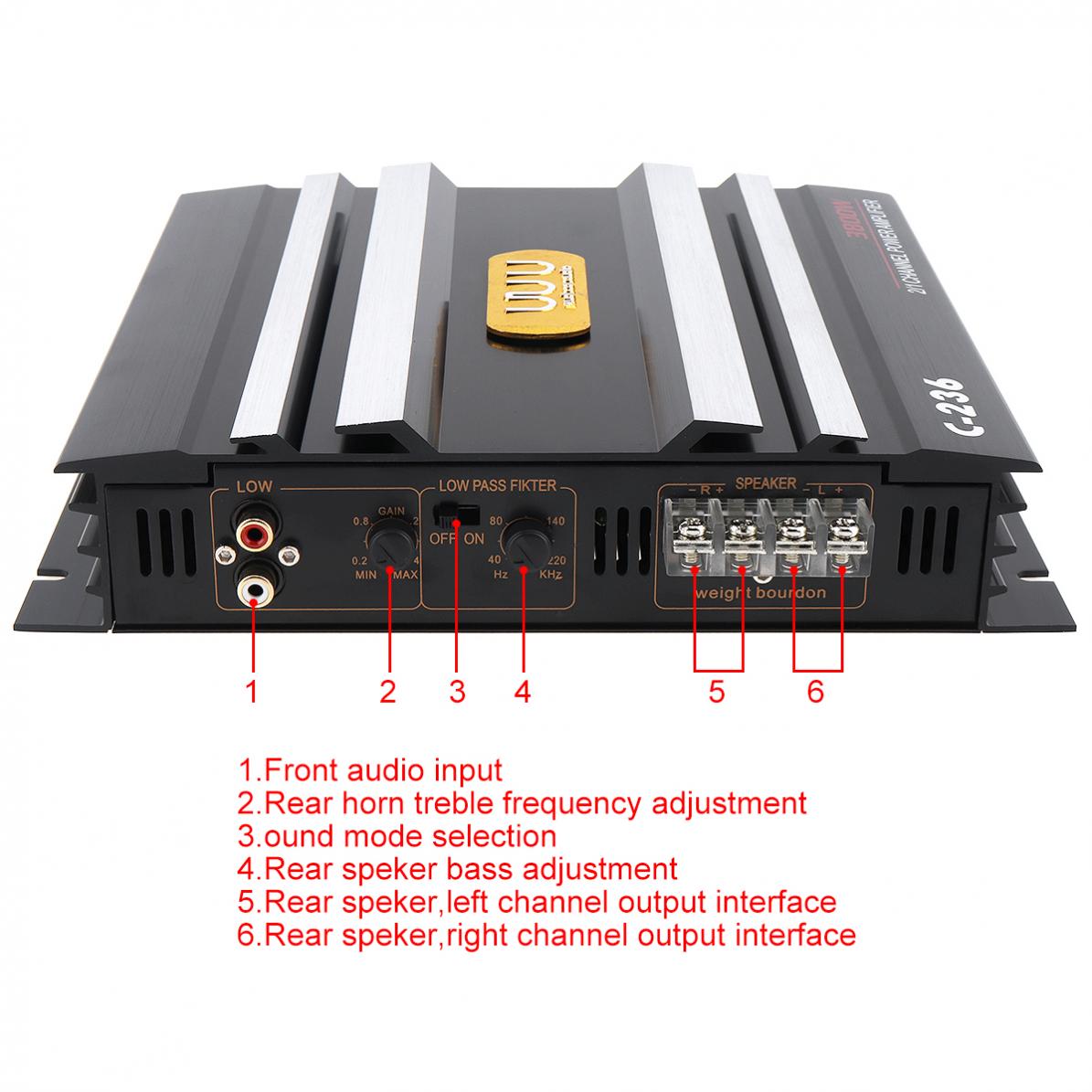 ส่งจากไทย 3800W แอมขยายเสียง แอมป์จิ๋ว12vแรงๆ เพาเวอร์แอมป์ เพาเวอร์ติด ...