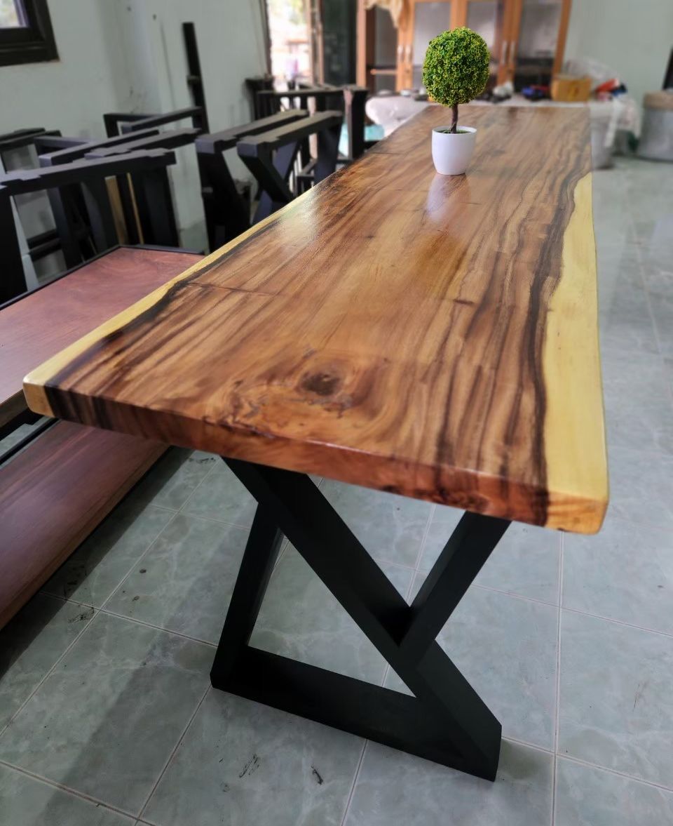 MPT2Wood-Steel โต๊ะลอฟท์ โต๊ะไม้ขาเหล็ก ไม้ธรรมชาติ Loft DIY โต๊ะ ...