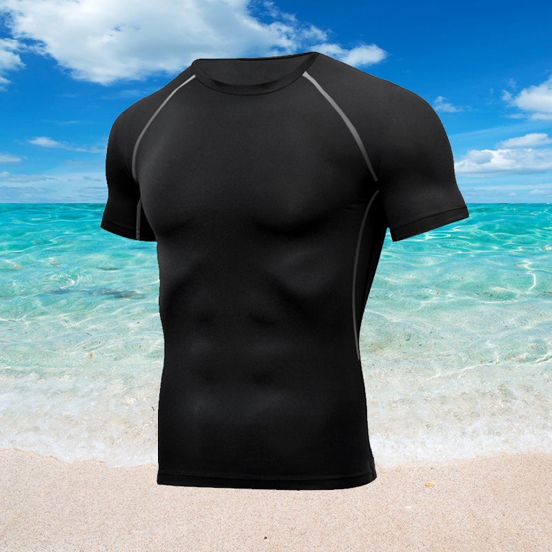 Swimsuit men's tops short-sleeved long-sleeved men's swimming trunks ...