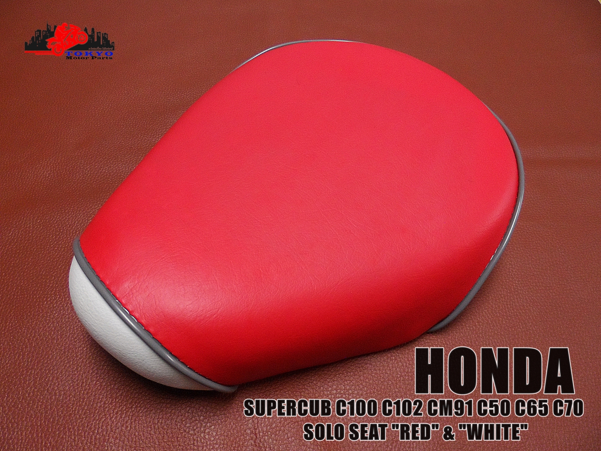 HONDA SUPERCUB C50 C65 C70 C90 C100 C102 SINGLE SEAT "RED" & "WHITE ...