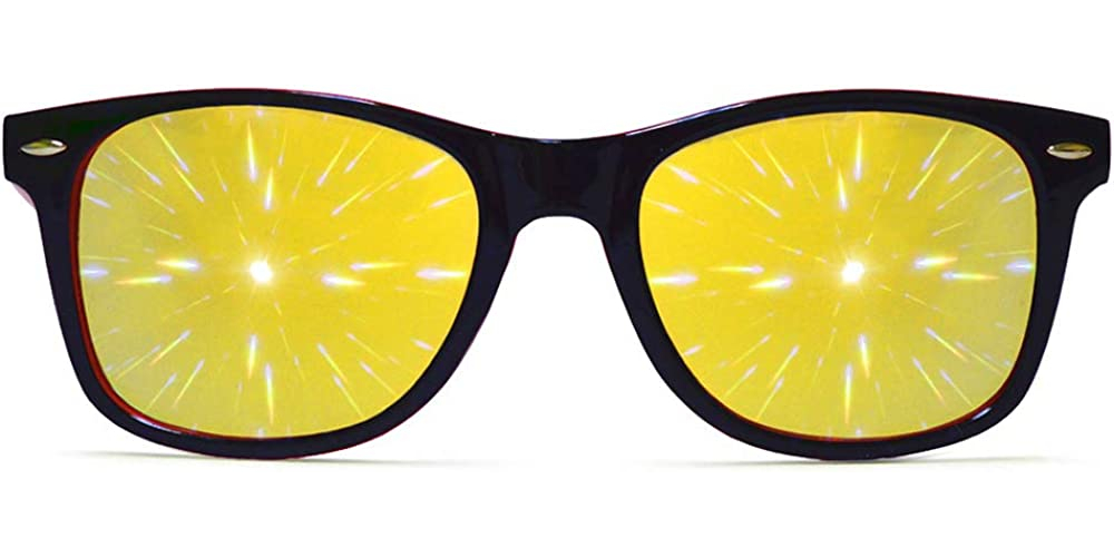 GloFX Special Edition Red + Black Two Tone Rave Diffraction Glasses w ...