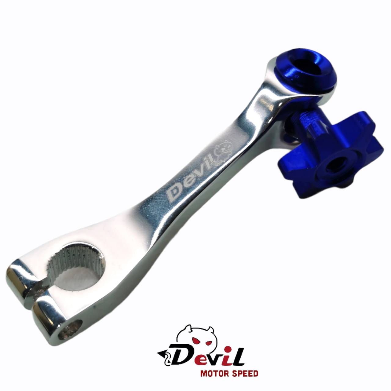 มือลิง CNC แบรนด์ Devil //เดวิล//ทูโทน//หัวแฉก หัวดาว// สีเงิน + หมุดน้ำเงิน - Devil Motor Speed ...