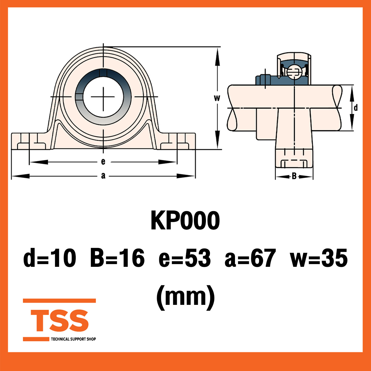 KP000 ตลับลูกปืนตุ๊กตา FLANGE BEARING UNITS KP 000 (สำหรับเพลาขนาด 10 ...
