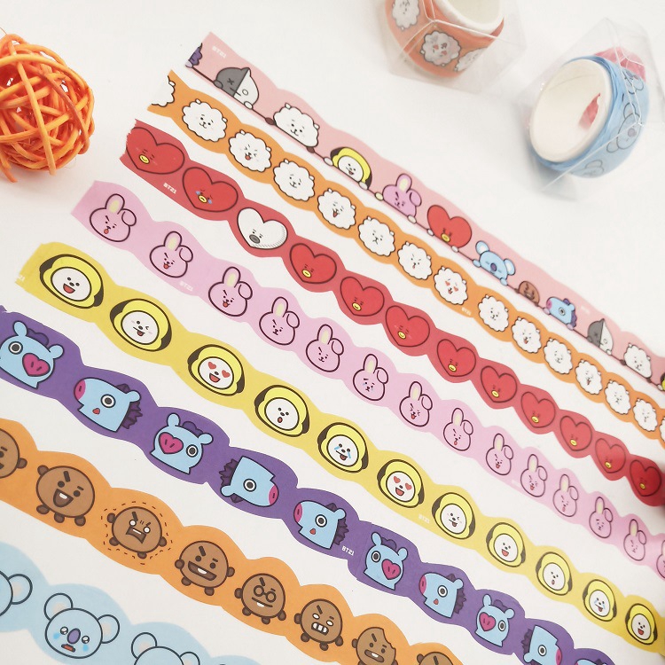 Kpop BTS BT21 Paper ing Washi Tape Scrapbook Sticker DIY Diary Decals ...
