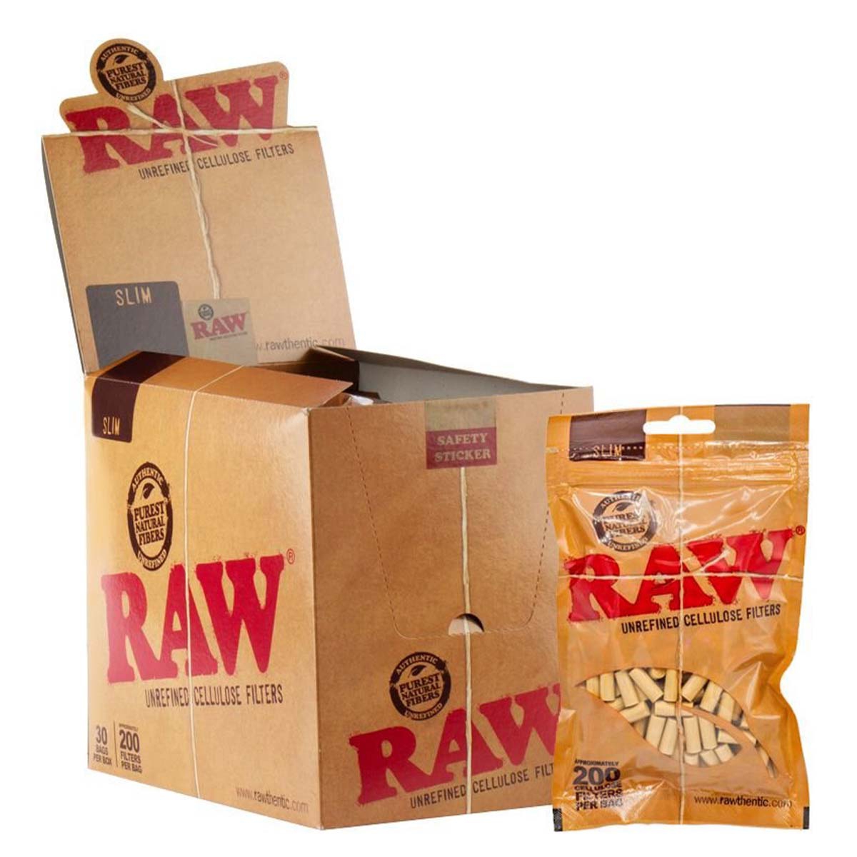 Raw Cellulose Slim สลิม ถุงละ 200 ชิ้น สำหรับ Raw rolling paper ก้น ...