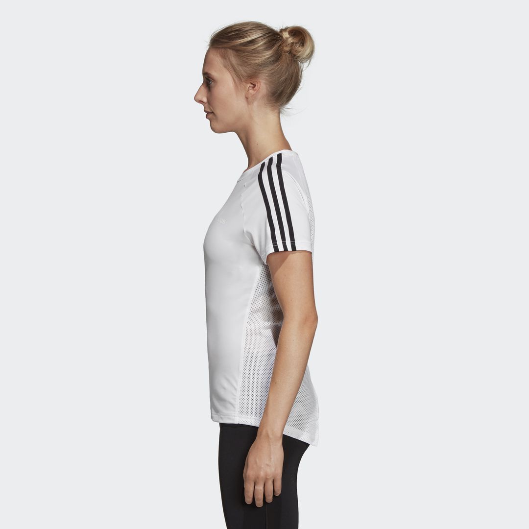 adidas TRAINING เสื้อยืด Design 2 Move 3-Stripes ผู้หญิง สีขาว DS8723 ...