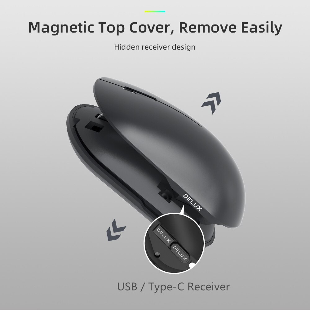 M399DB Bluetooth Wireless Mouse Type-C + USB 2.4Ghz Dual mode Receiver ...