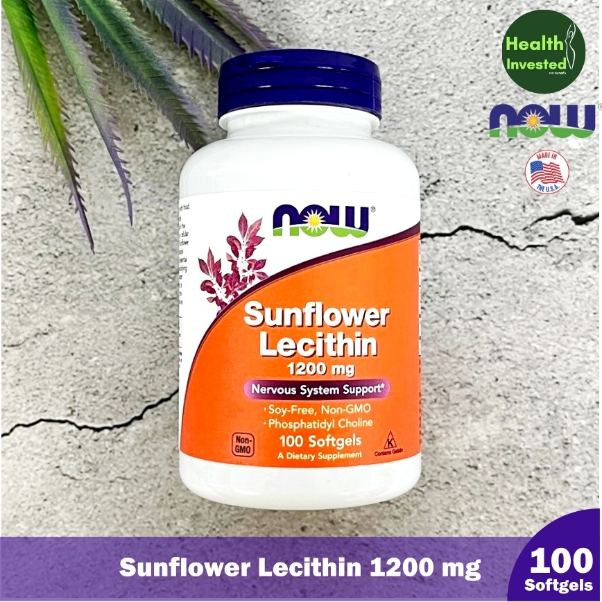 Sunflower Lecithin 1200 mg 100 Softgels เลซิทินจากเมล็ดดอกทานตะวัน ...