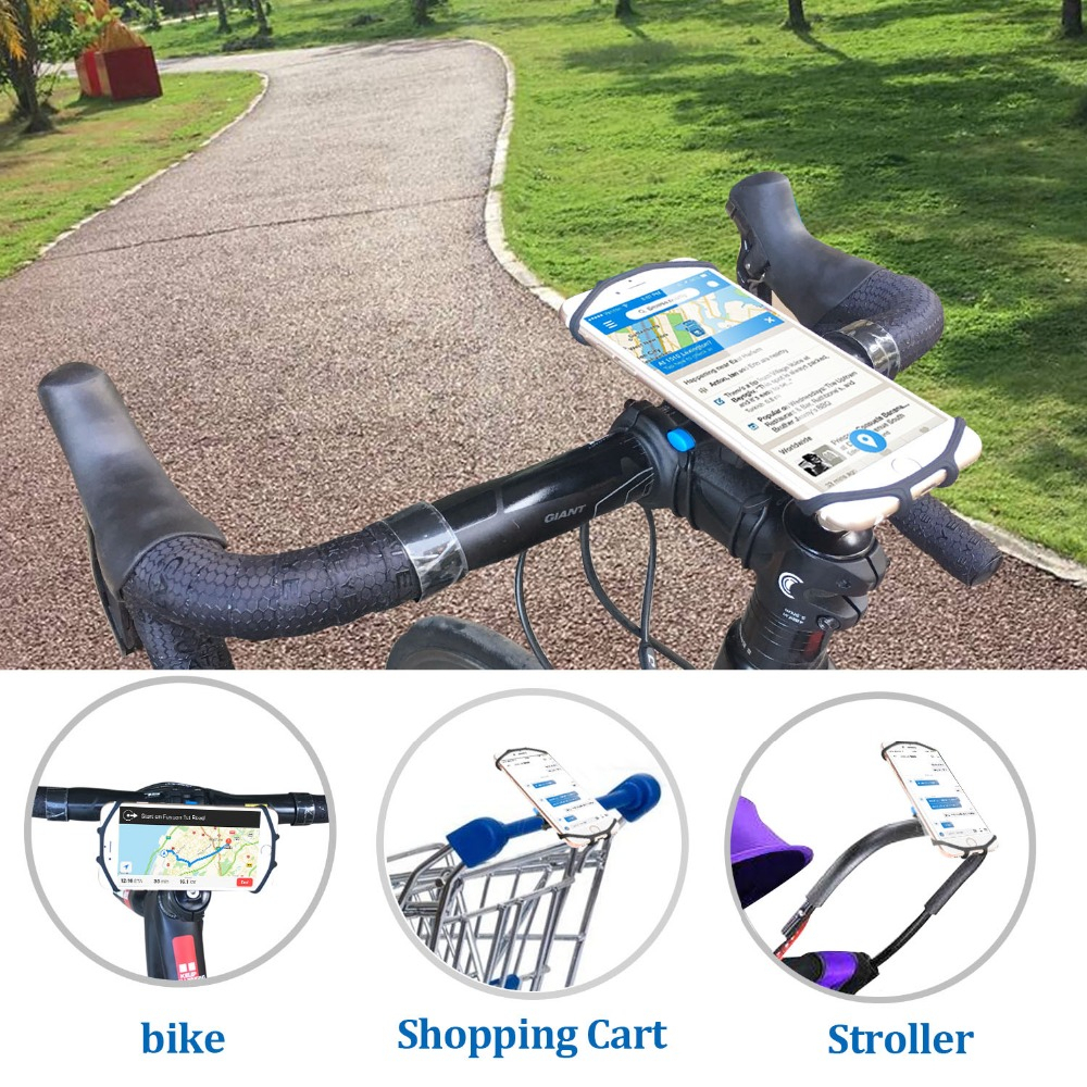360° Silicone Smartphone Handlebar Rack Adjustable Motorcycle Stand ...