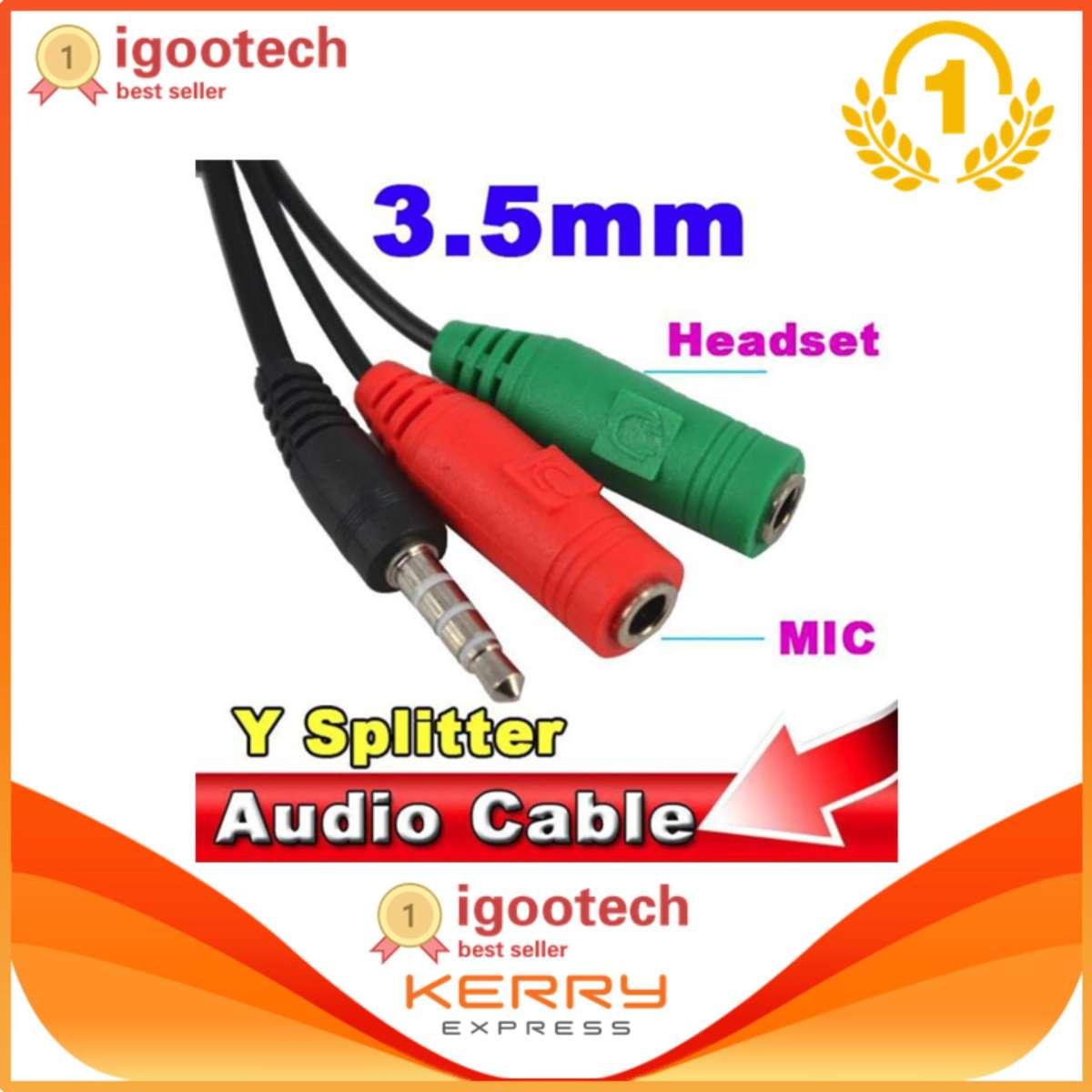 Eco 2 in 1 Splitter 4 Pole 3.5mm Audio Headset to 2 Female Jack ...
