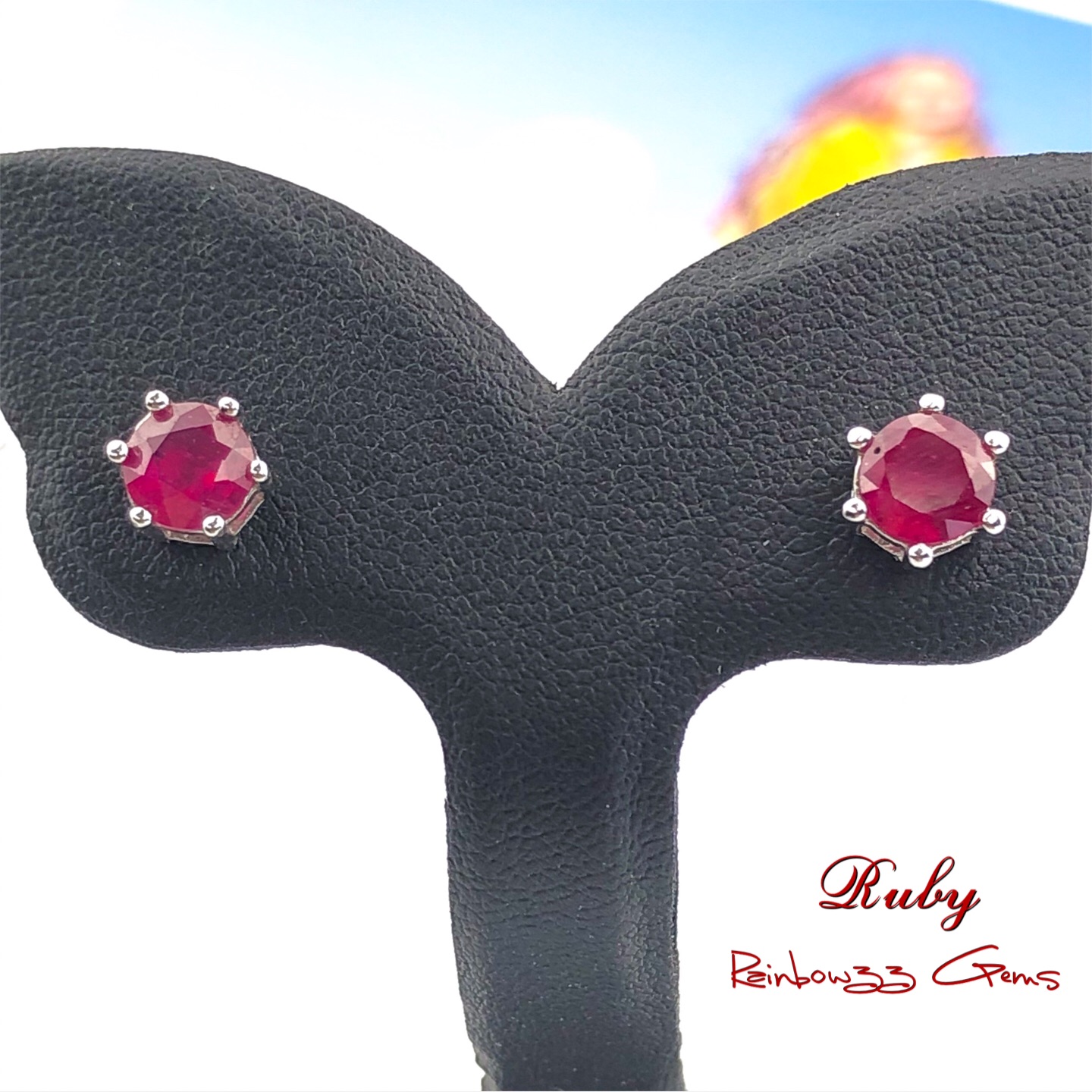 ต่างหูเงินแท้92.5% ประดับพลอยทับทิม พลอยแท้ Ruby | Lazada.co.th