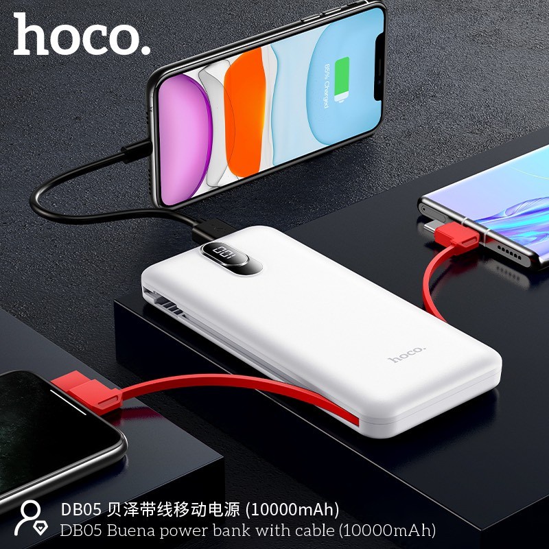 Hoco DB05 10000mAh 1USB / Type-c / Micro มีจอ LED ชาร์จเร็ว2.0A With ...