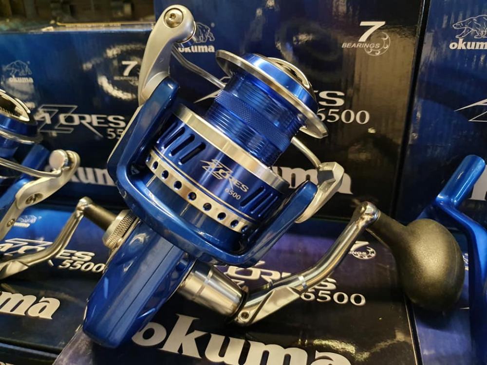 6.6 รอก Okuma AZORES BLUE 4000/5500/6500/8000 รอกทะเล อัดสวาย อัดบึก ...