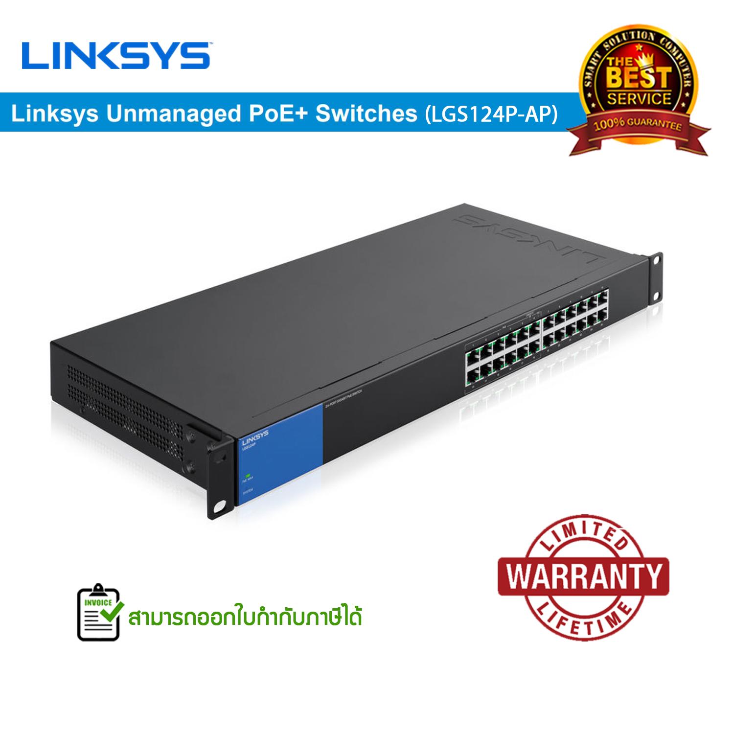 Linksys LGS124P 24-Port Business Gigabit PoE+ Switch (LGS124P-AP ...