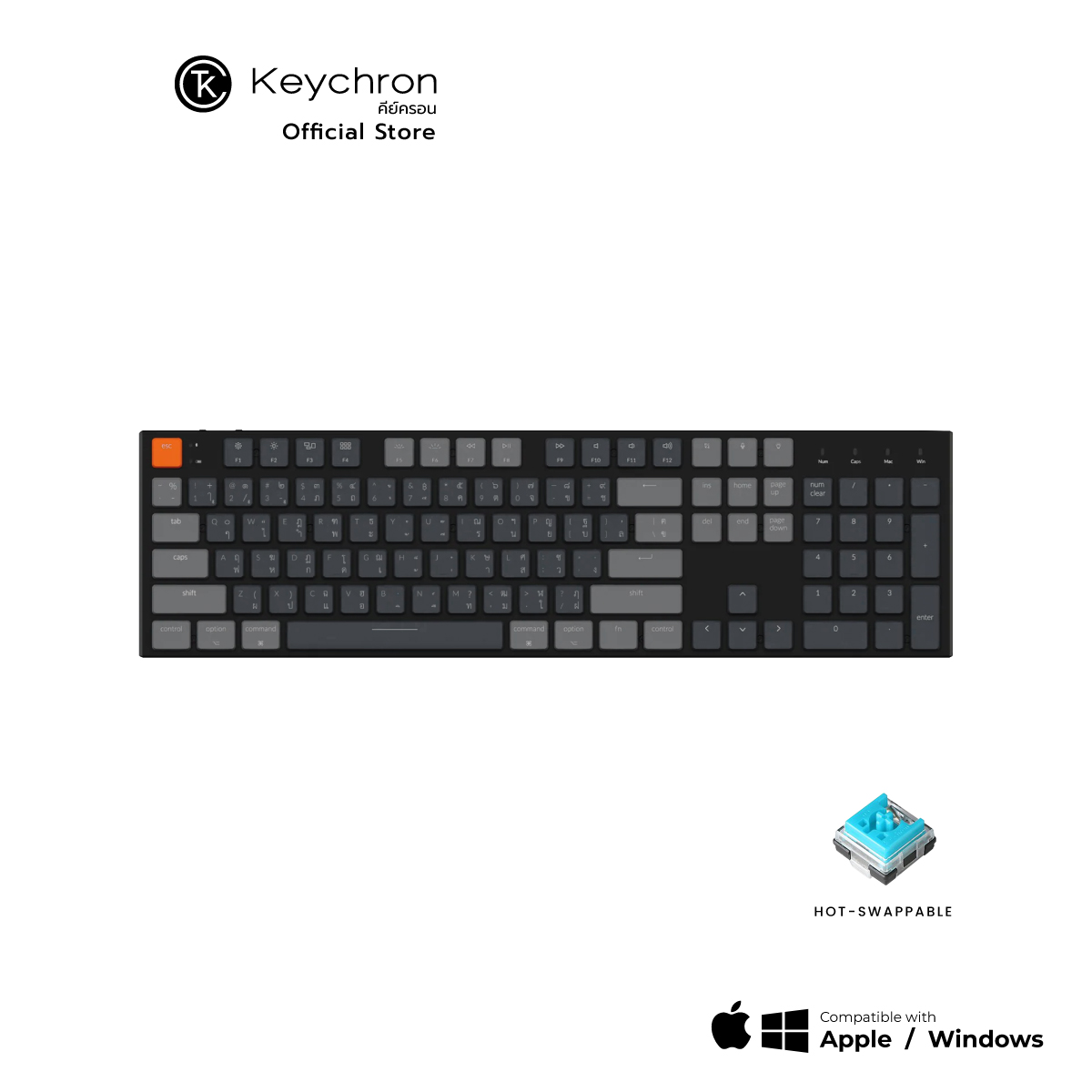 Keychron K5 Low profile Keyboard 104 Keys Thai (คีย์บอร์ดไร้สายภาษาไทย ...