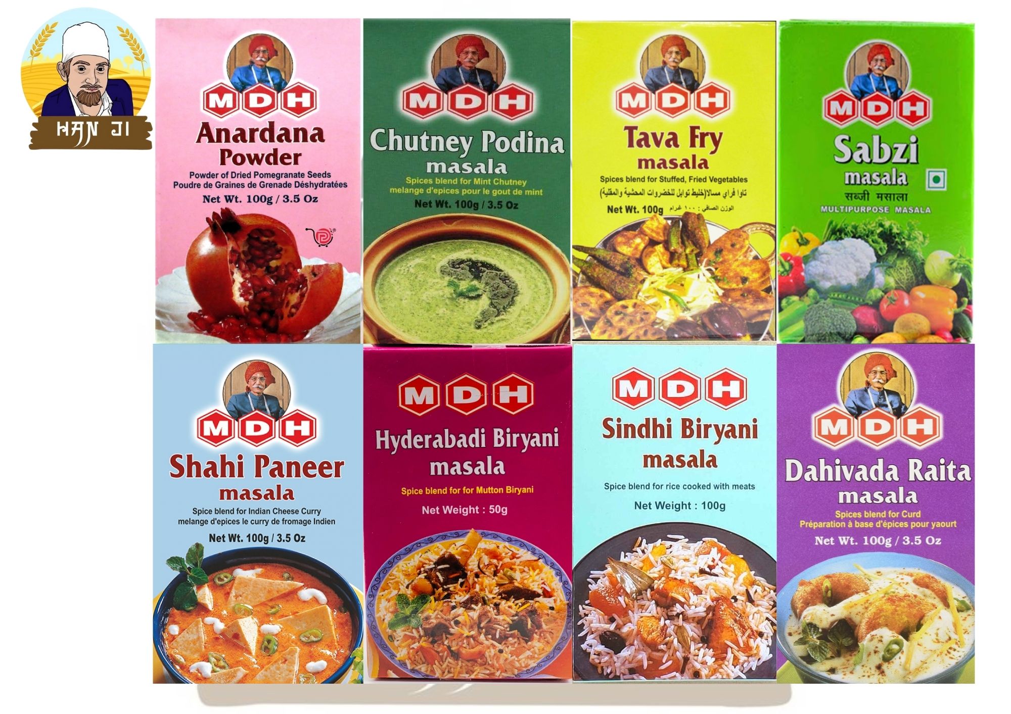 MDH Masala เครื่องเทศอินเดีย Paneer Anardhana Pudina Biryani Sabji Tava ...
