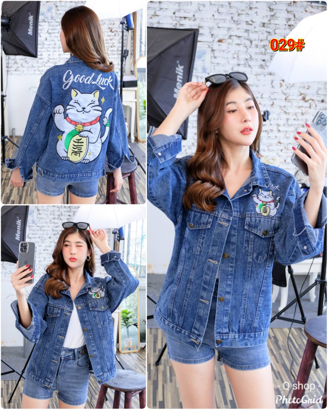 NEW JACKET 2022 แจ็คเก็ตยีนส์แขนยาวปักลาย เสื้อคลุมยีนส์ รุ่น029 ...