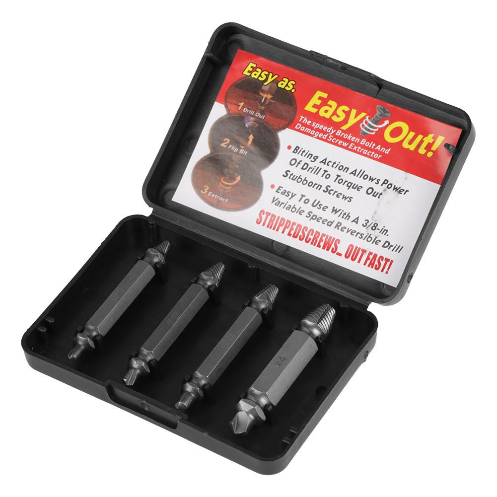 【ลดสุดใจ 】Bolt Remover 4 ชิ้นสองด้านเสียหายกรูดูดสตั๊ดสายฟ้า Remover ...
