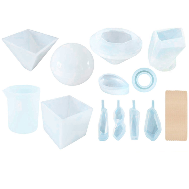 Resin Casting Molds 12 Pack Silicone Epoxy Resin Craft Molds Includes ...