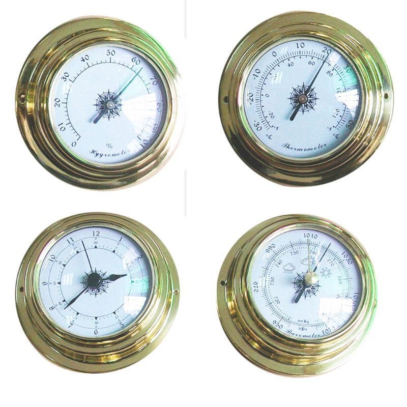 4 Pcs Boat Barometer Clock Thermometer Hygrometer Marine Weather ...