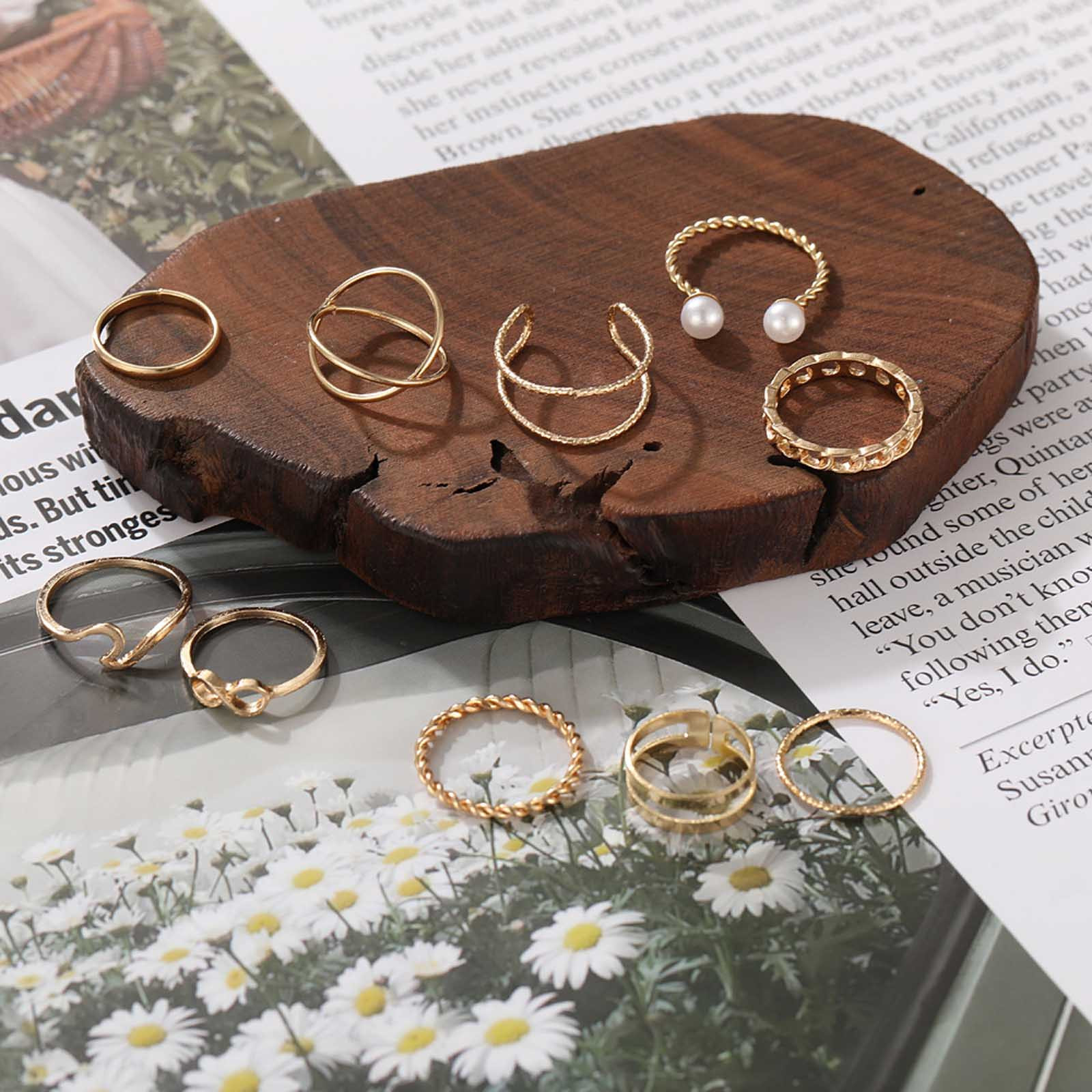 Women's Rings 10 Pieces Pack Simple Retro All-match Women's Central ...