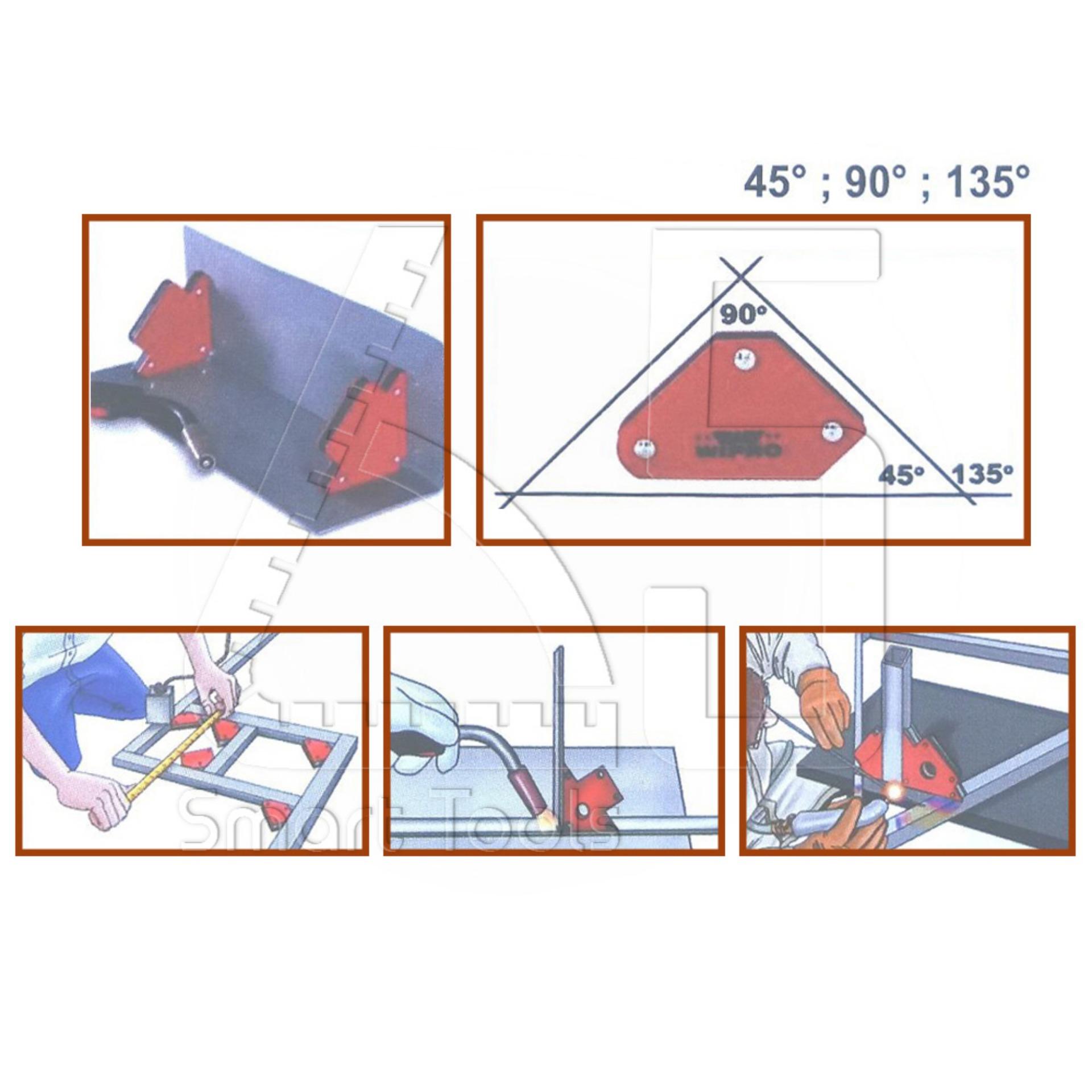 65SmartTools แม่เหล็กจับฉาก จิ๊กแม่เหล็ก จับฉาก เข้ามุม เชื่อมโลหะ ขนาด 2 นิ้ว (9LBS) จับได้ 3 ...