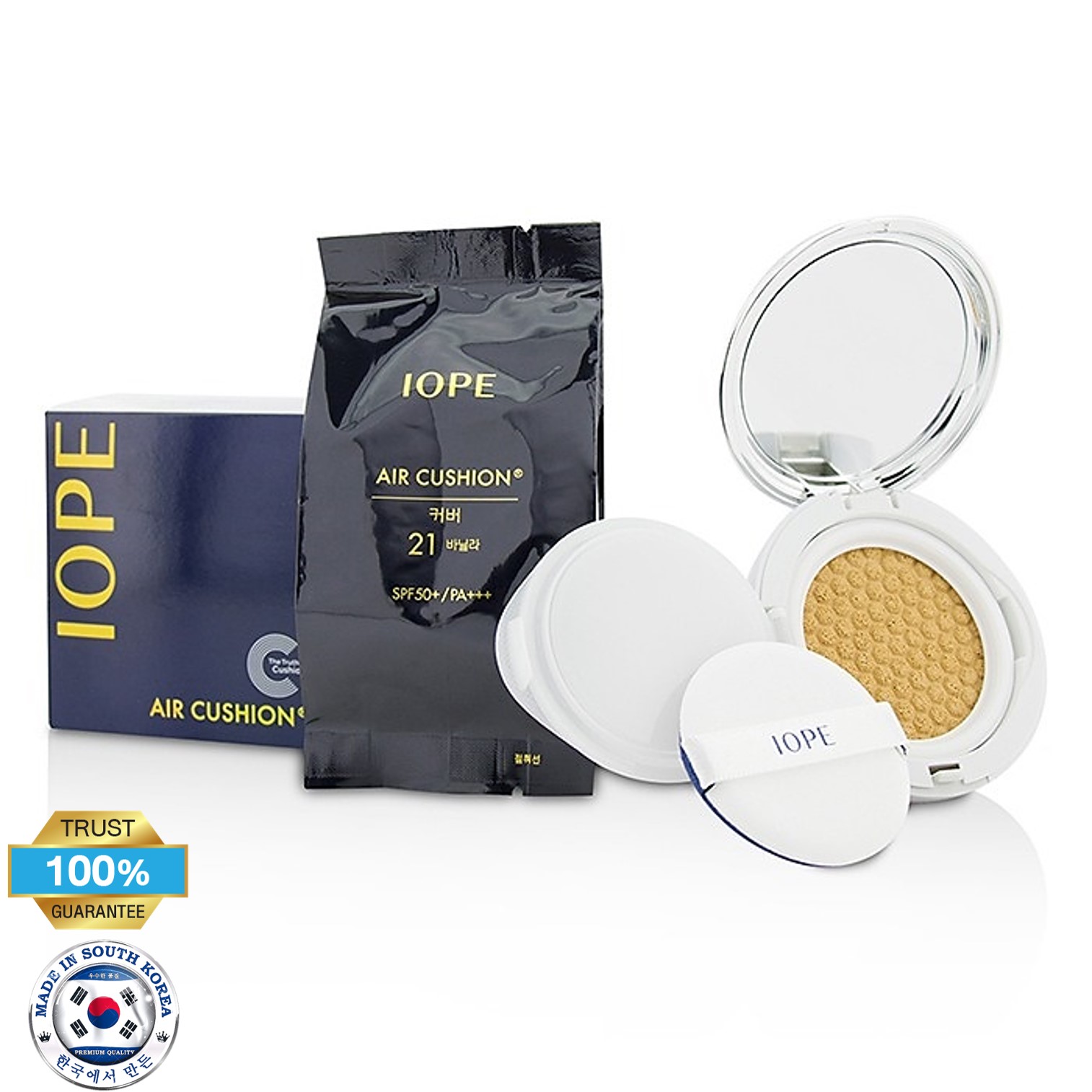 คุชชั่นเกาหลีเนื้อละเอียดเนียนบางเบาพิเศษปรับผิวหน้าเงาใสมีออร่า IOPE ...