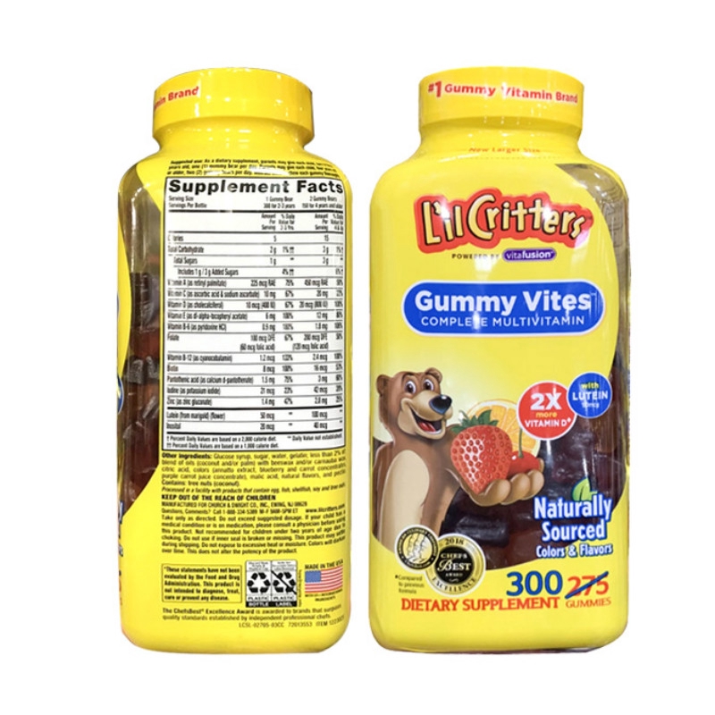 SALE USA Imported 300 Capsules Lil Critters Bears Gummy Vites Complete ...