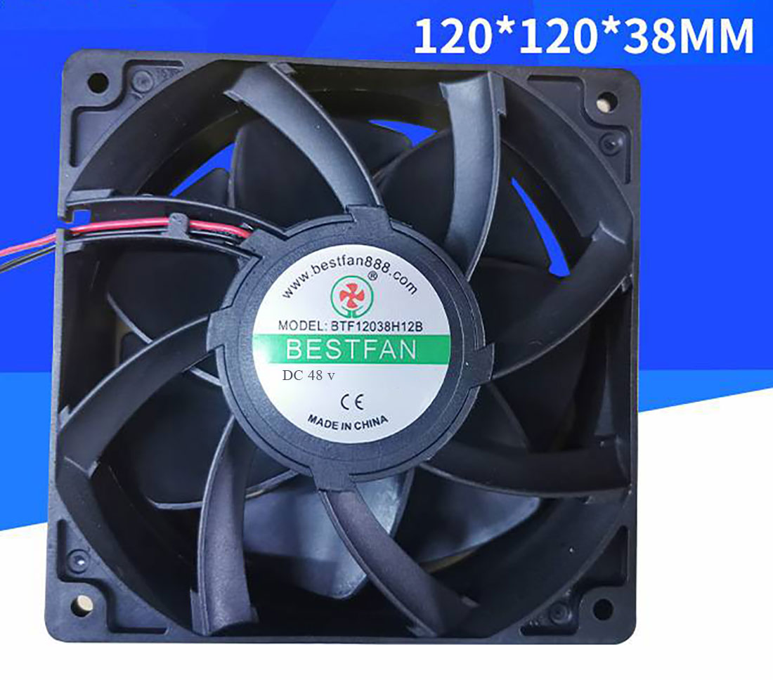 IP67พัดลมกันน้ำ เสียงต่ำ 48V BRUSHLESS FAN สีดำ RPM2700Min แถมตะแกรง ...