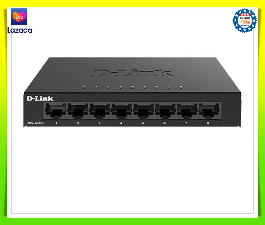 สวิตช์ D-Link Network DGS-108GL 8 Port Gigabit Metal Unmanaged Desktop ...