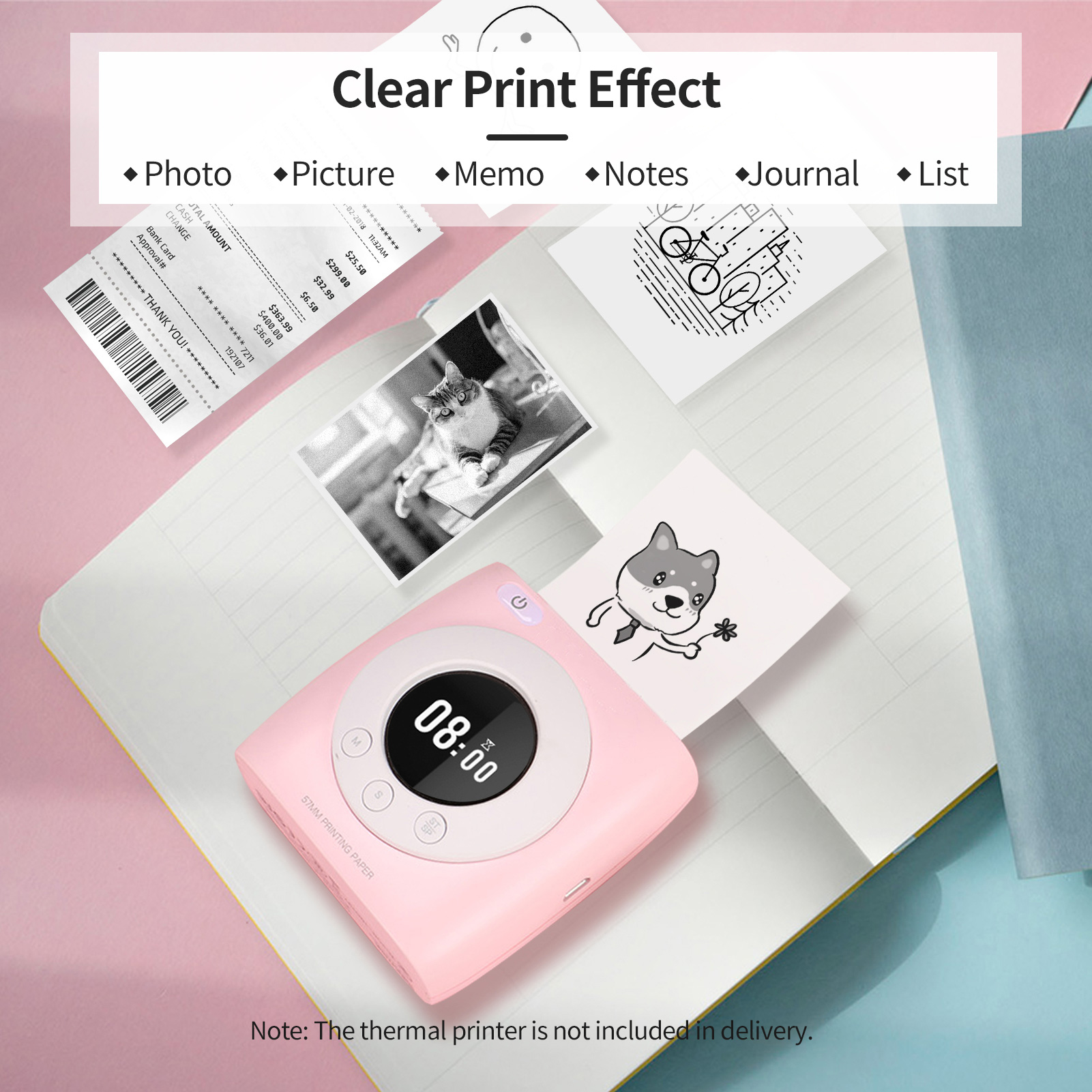 3 Rolls 57x30mm Self-Adhesive Thermal Paper Roll Sticky Paper BPA-Free ...