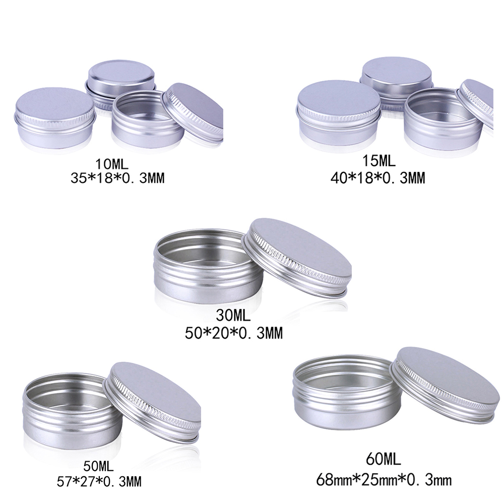 KLOMKZ Oil Wax Box Sample Canisters Cap Packaging Can Silver Small ...