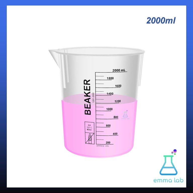 บีกเกอร์พลาสติก เกรดห้องทดลอง Beaker plastic PP Lab plastic Beaker ...