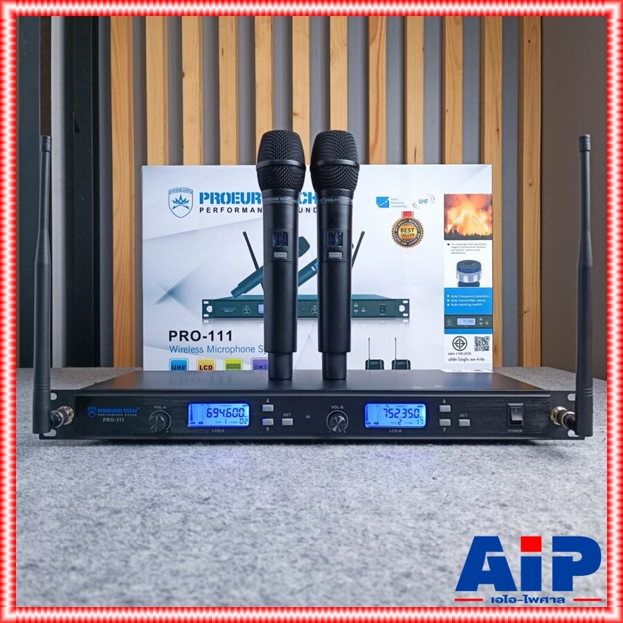 ฟรีค่าส่ง PROEUROTECH PRO111 ไมค์ลอยมือถือคู่UHF ไมค์ลอยคู่ ไมค์คาราโอเกะ PRO EUROTECH PRO 111 ...