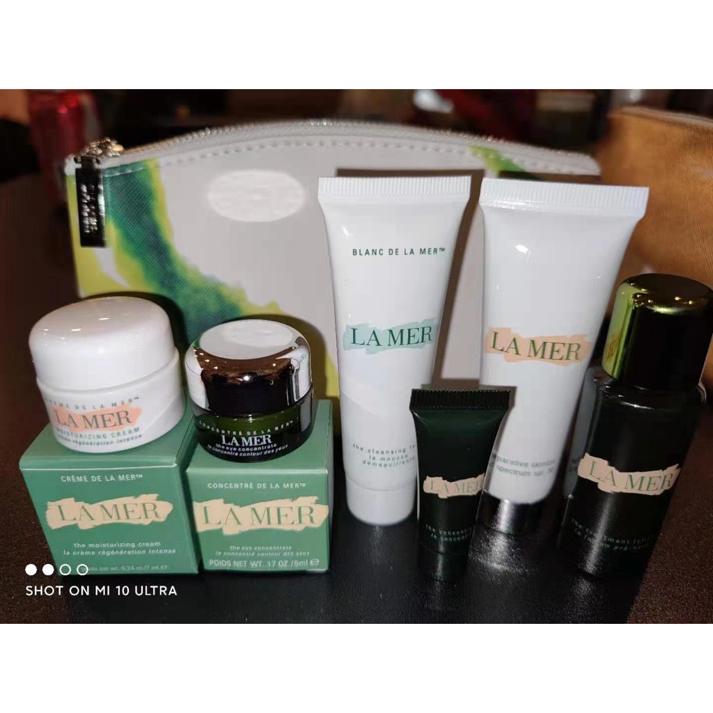 LAMER ตัวอย่างขนาดเดินทางชุด 6 ชิ้นให้ความชุ่มชื้น ฟรีกระเป๋า ...