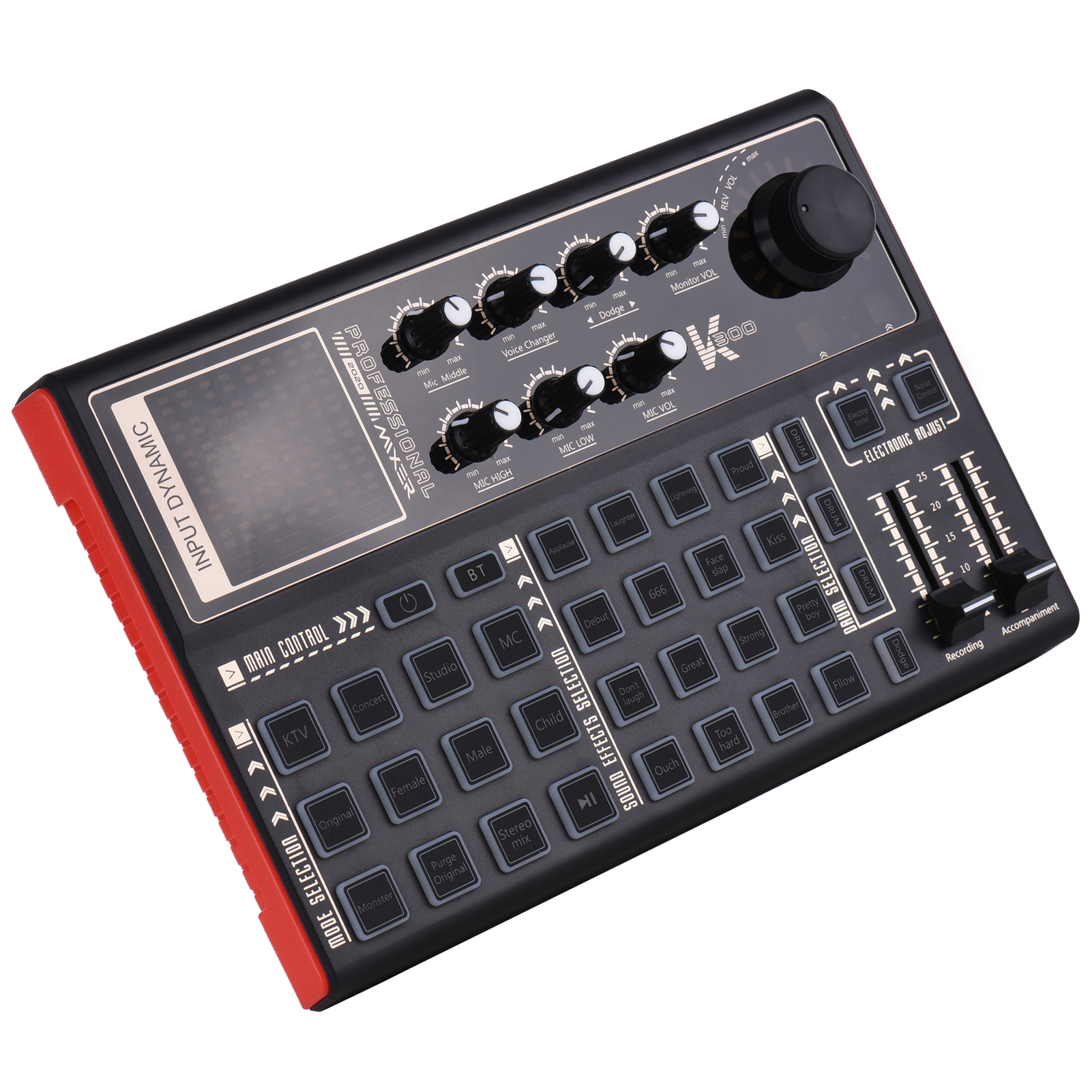 SK300 Live Sound Card External Voice Changer Audio Mixer Built-in ...