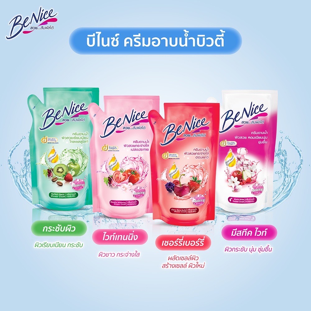 บีไนซ์ BeNice Anitibac Shower Cream Clean Care 400ml ครีมอาบน้ำ ถุงเติม ...