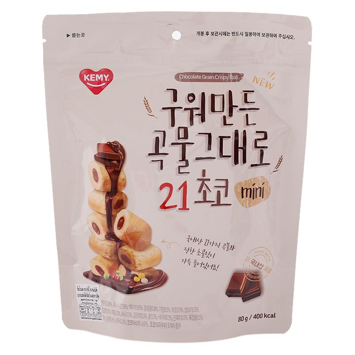 Gaemi Food Grain Crispy Roll 80 g. ขนมธัญพืชอบกรอบ สอดไส้ครีม 80 กรัม ...