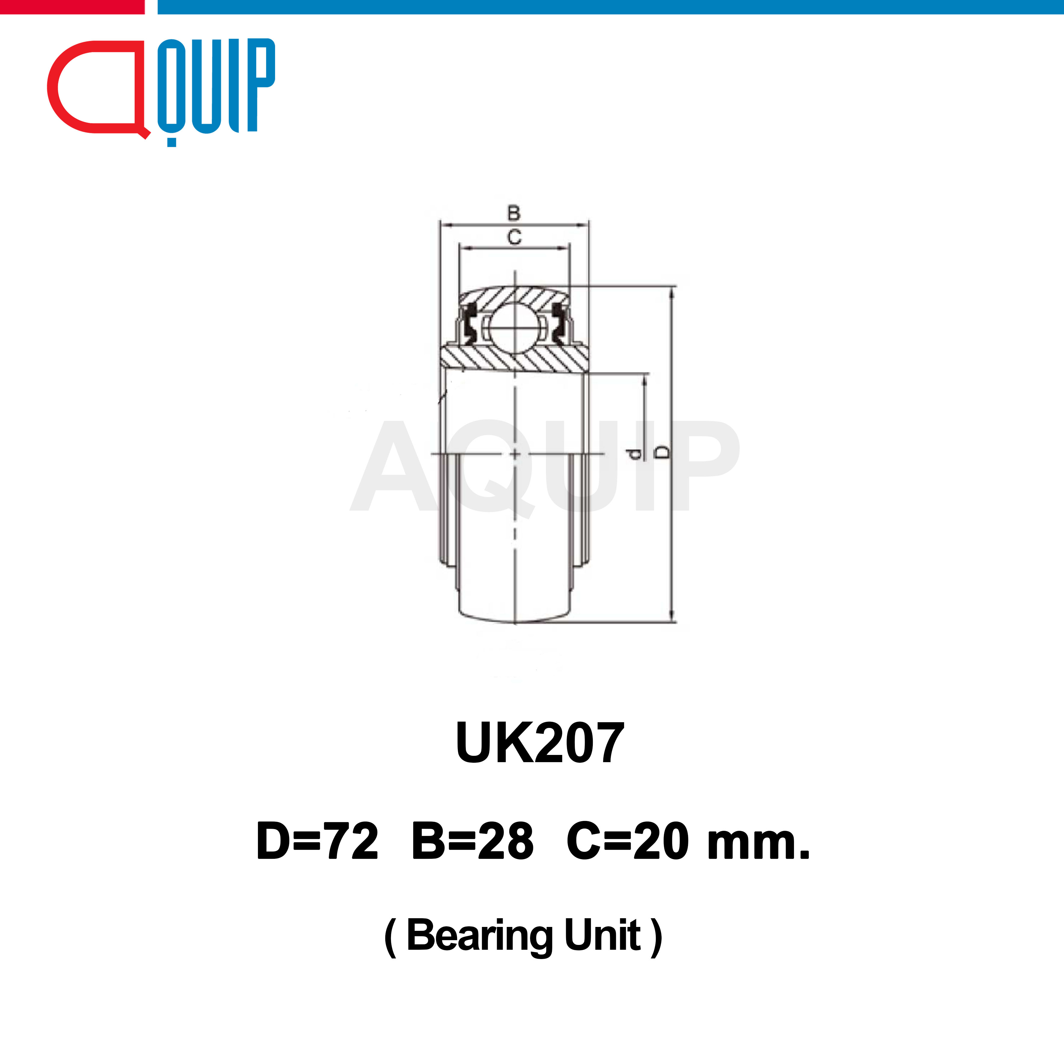 UK207 LDK ตลับลูกปืน Bearing Units UK 207 ( ใช้สำหรับ Sleeve H2307 เพลา ...