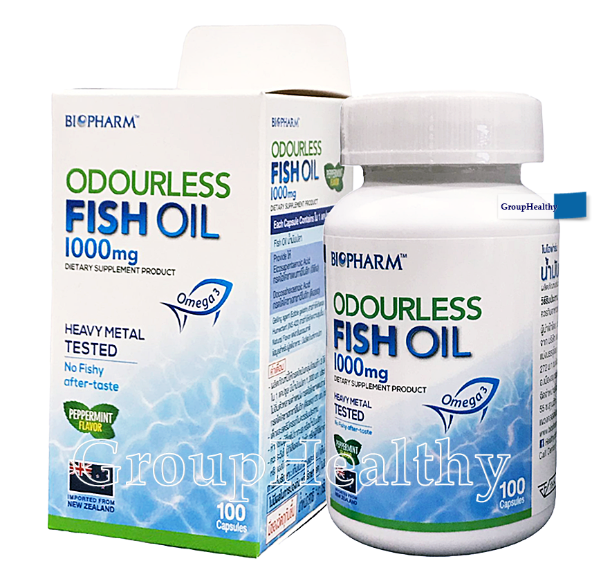 Biopharm Fish Oil Odourless 1000 mg. น้ำมันปลาชนิดไร้กลิ่น 1 ขวด ...