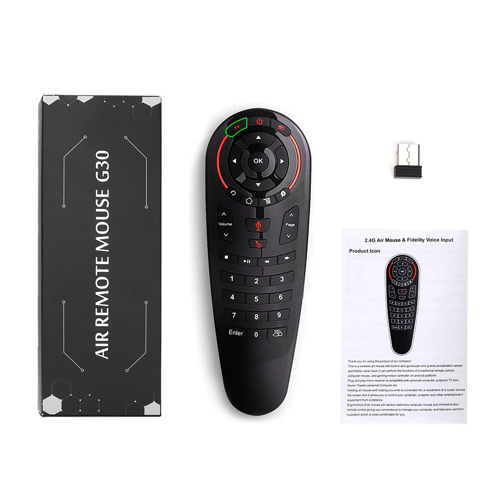 G30s 2.4G Wireless Voice Air Mouse 33s Keys Gyro Sensing Smart Remote ...