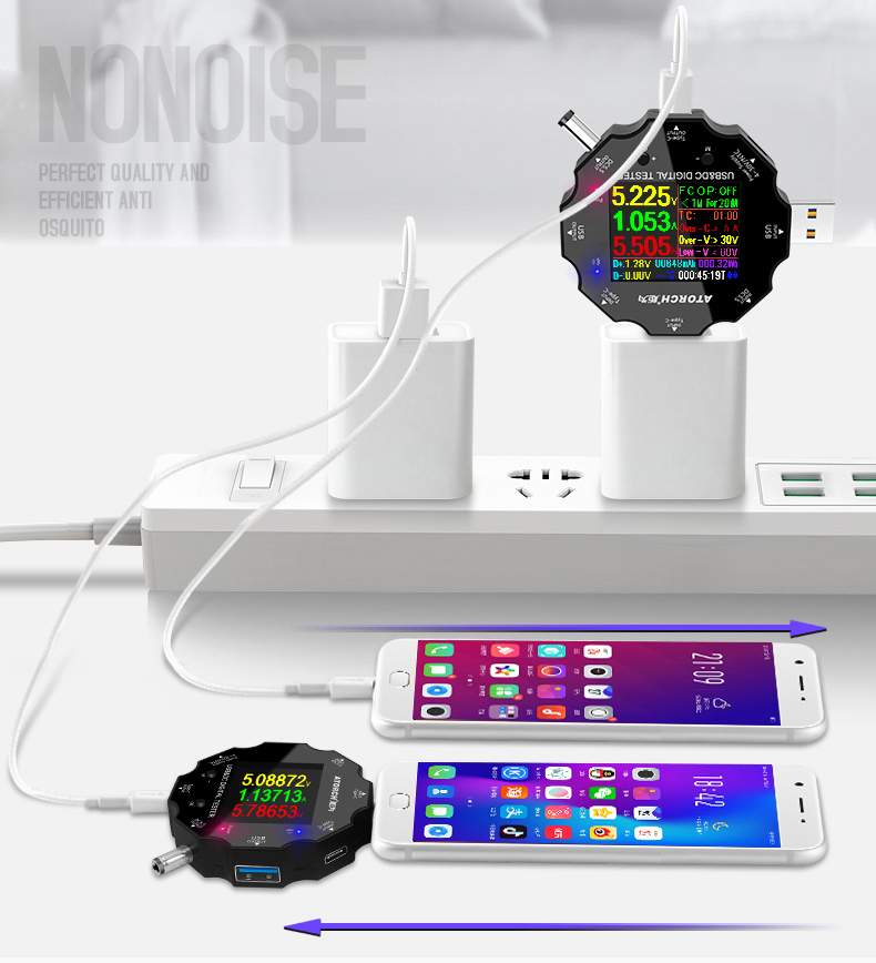 เครื่องวัดไฟ ATORCH UD18 USB 3.0 18in1 USB tester APP dc digital ...