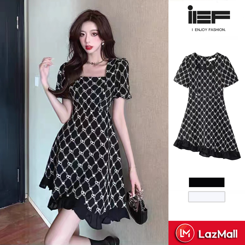 IEF เดรสดำเซ็กซี่ ชุด เซ็กซี่ ยั่ว ชุดราตรีสวยหรู กระโปรงเกาหลี พอดี ...